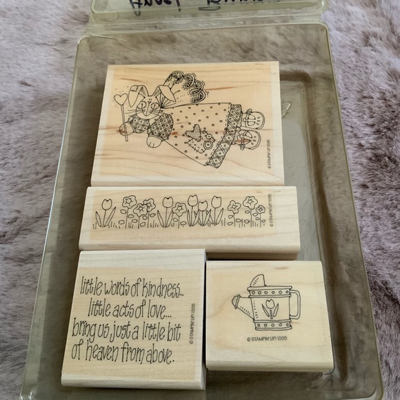 Stampin' Up! | Office | Stampin Up Bunny Angel Rabbit Flowers Wood ...